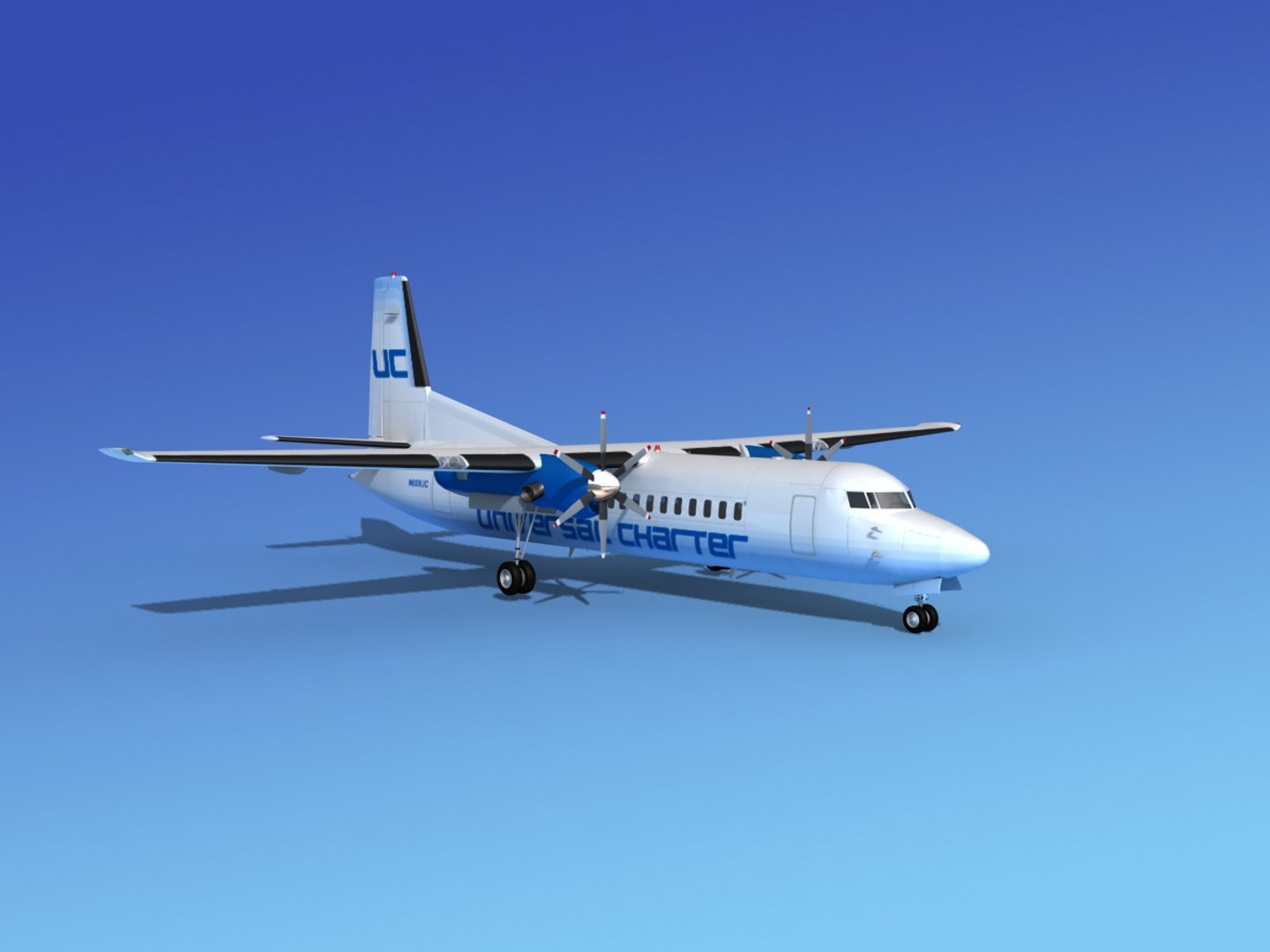 3d Fokker 50 Model