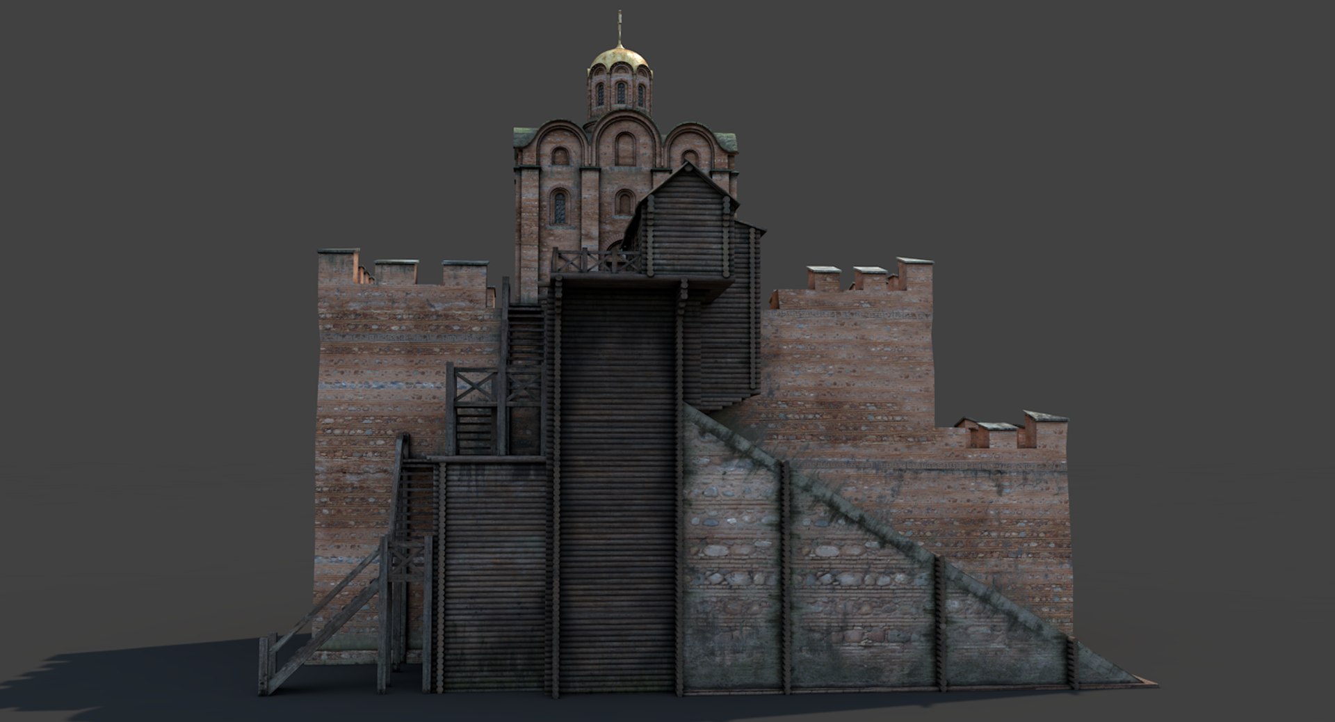 3d Gate Fortress Fort Model
