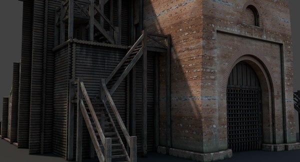 3d gate fortress fort model