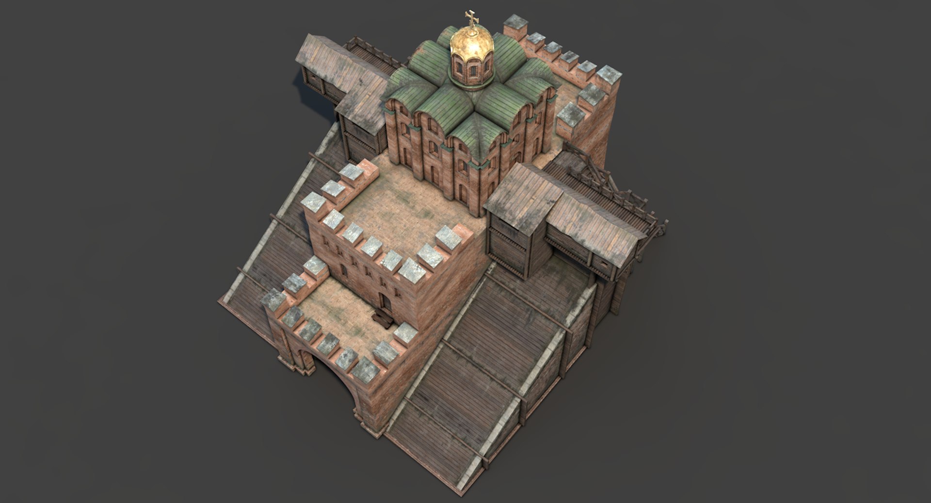 3d Gate Fortress Fort Model
