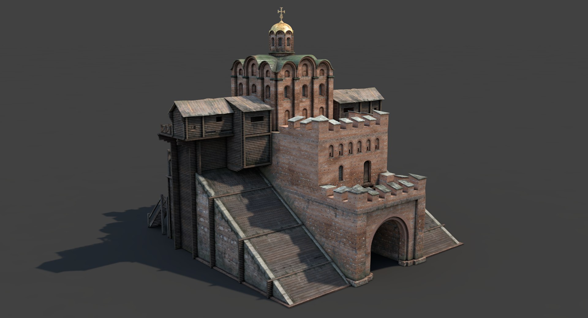 3d Gate Fortress Fort Model