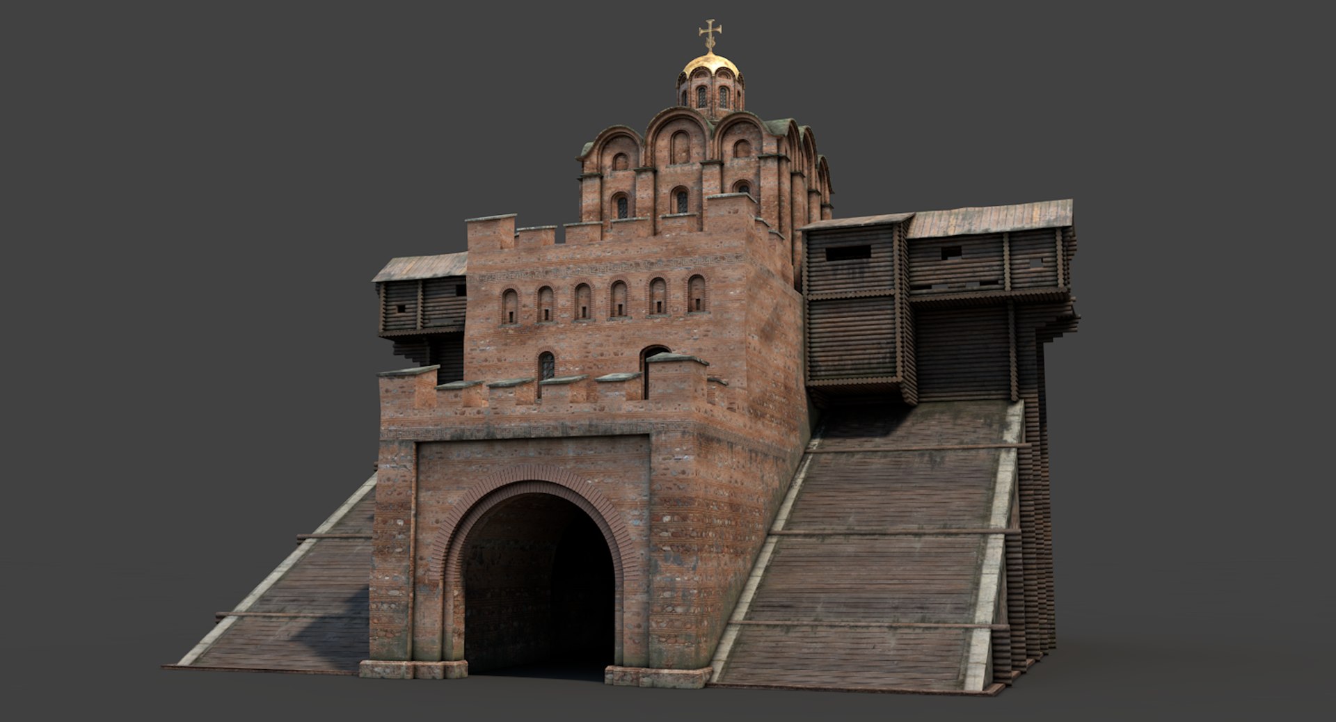 3d Gate Fortress Fort Model