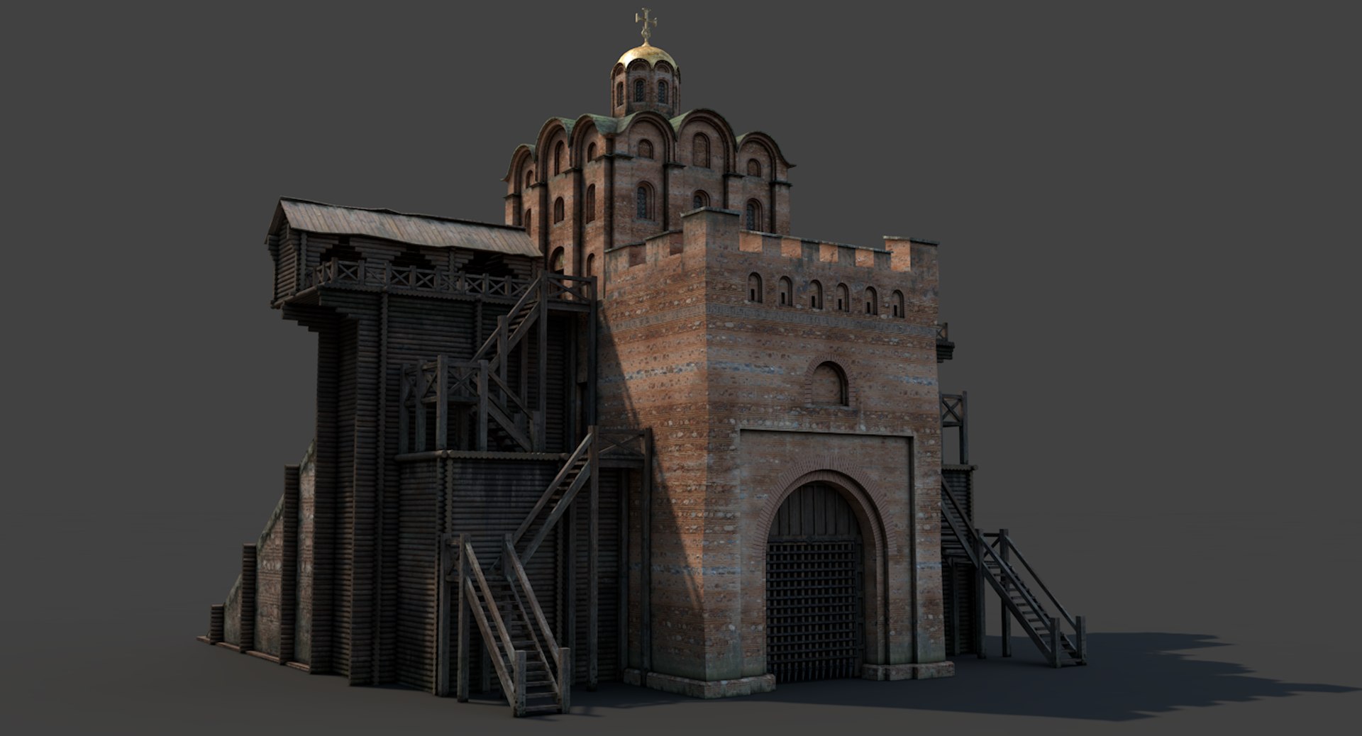 3d Gate Fortress Fort Model
