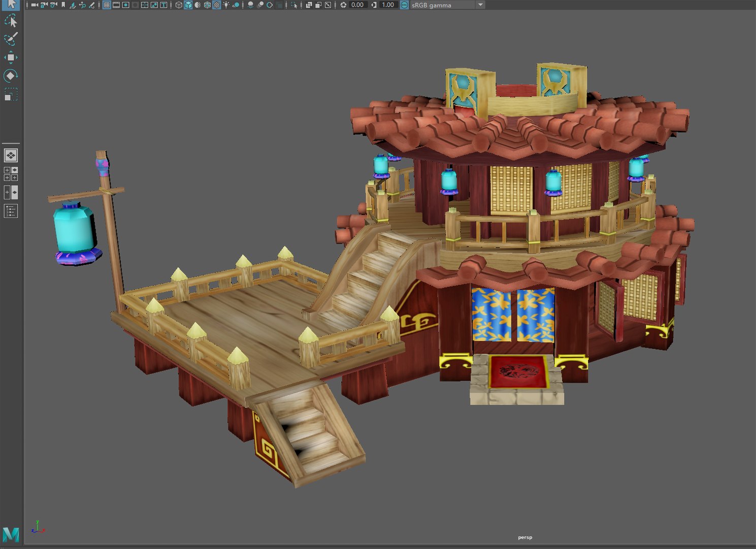 3D Game-Ready Stylized Pagoda Teahouse Model - TurboSquid 2488627
