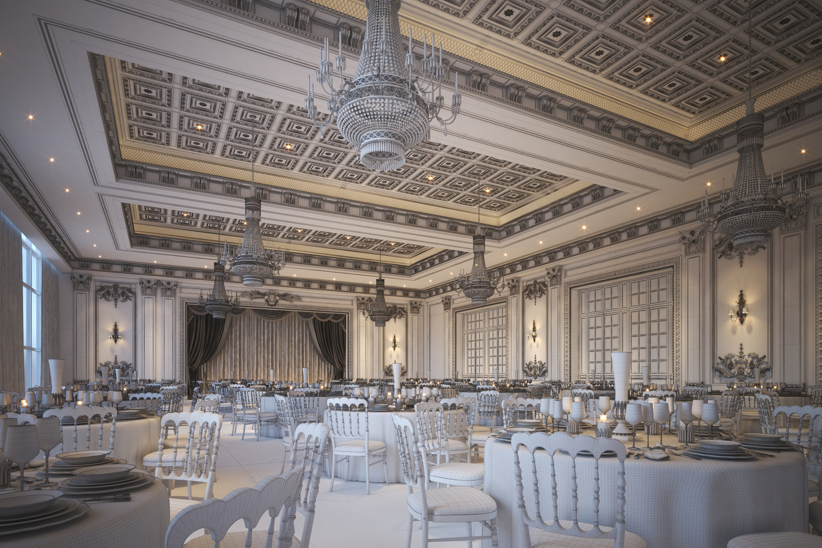 Classical scene luxury wedding 3D model - TurboSquid 1347246