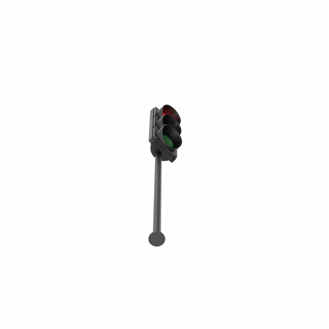 3D Model Traffic Light Pole With Red Light - TurboSquid 2218234