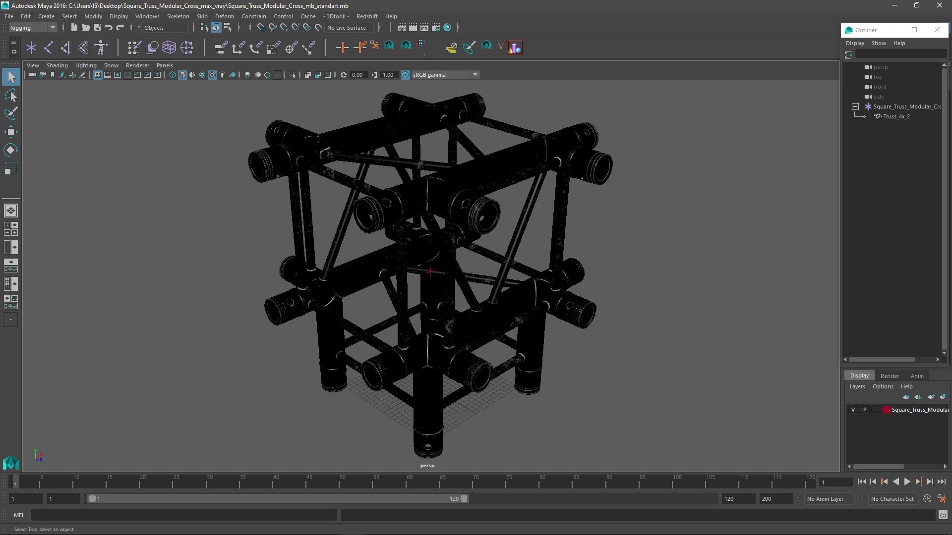 Square Truss Modular Cross 3D Model - TurboSquid 2267058