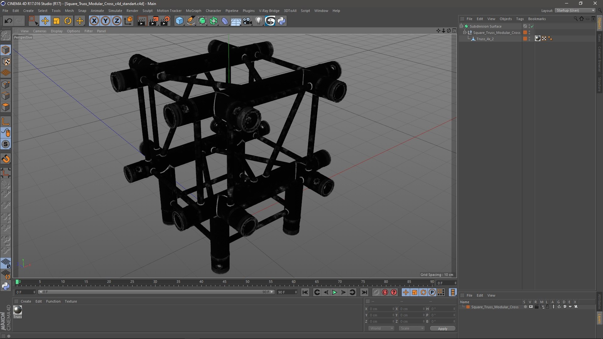 Square Truss Modular Cross 3D Model - TurboSquid 2267058
