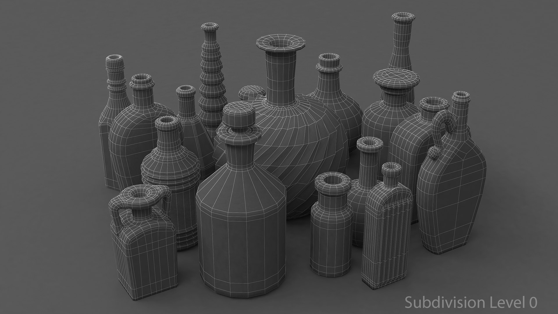 3D 18 Vintage Bottles Model - TurboSquid 1876357