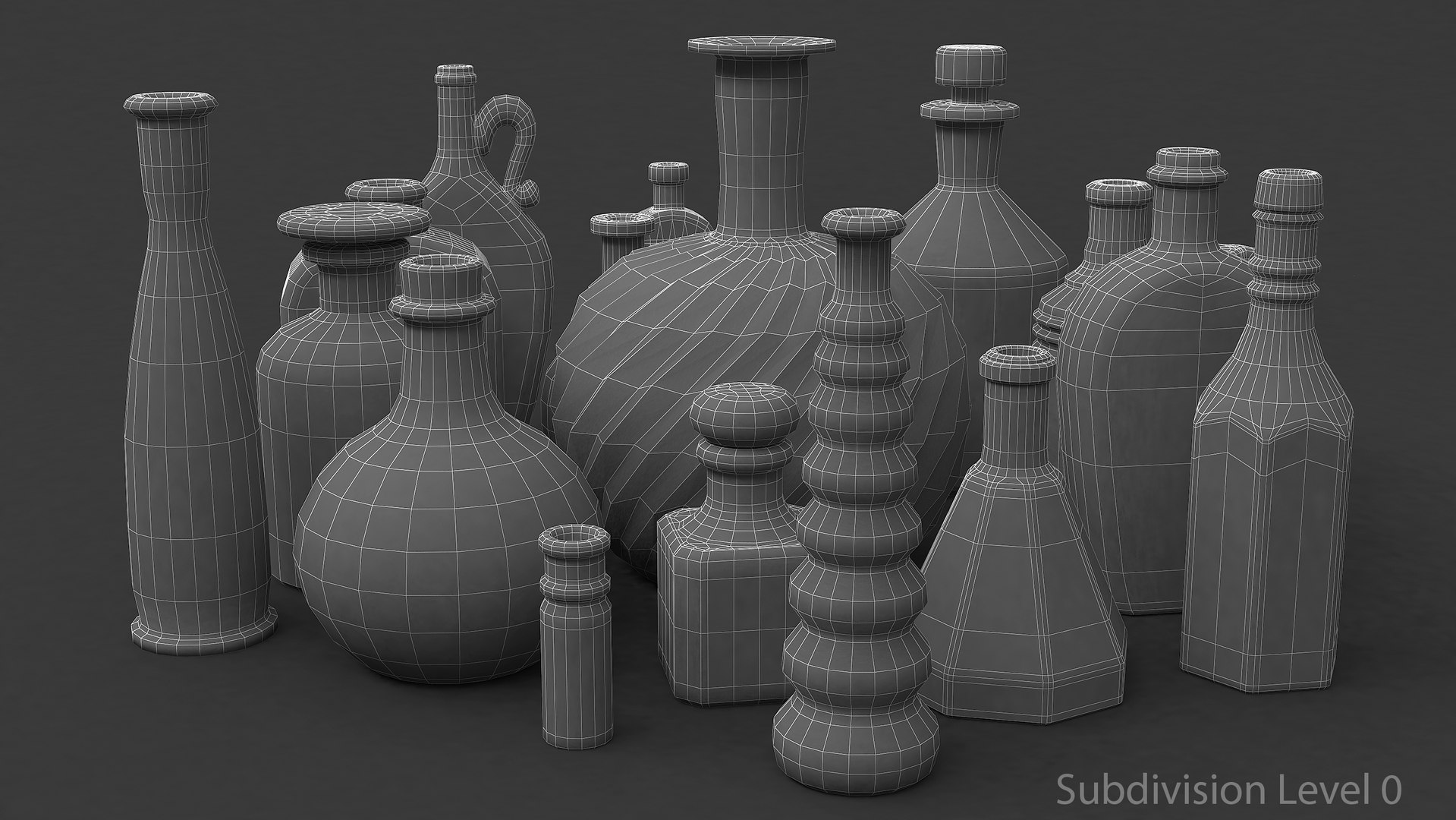 3D 18 Vintage Bottles Model - TurboSquid 1876357