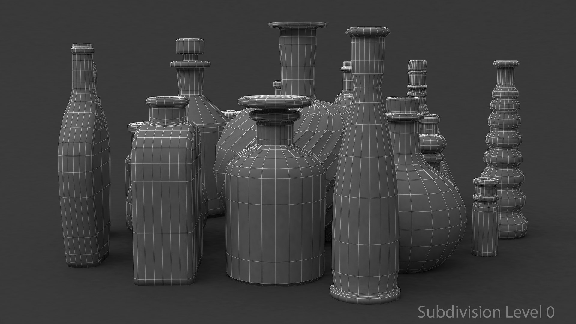 3D 18 Vintage Bottles Model - TurboSquid 1876357