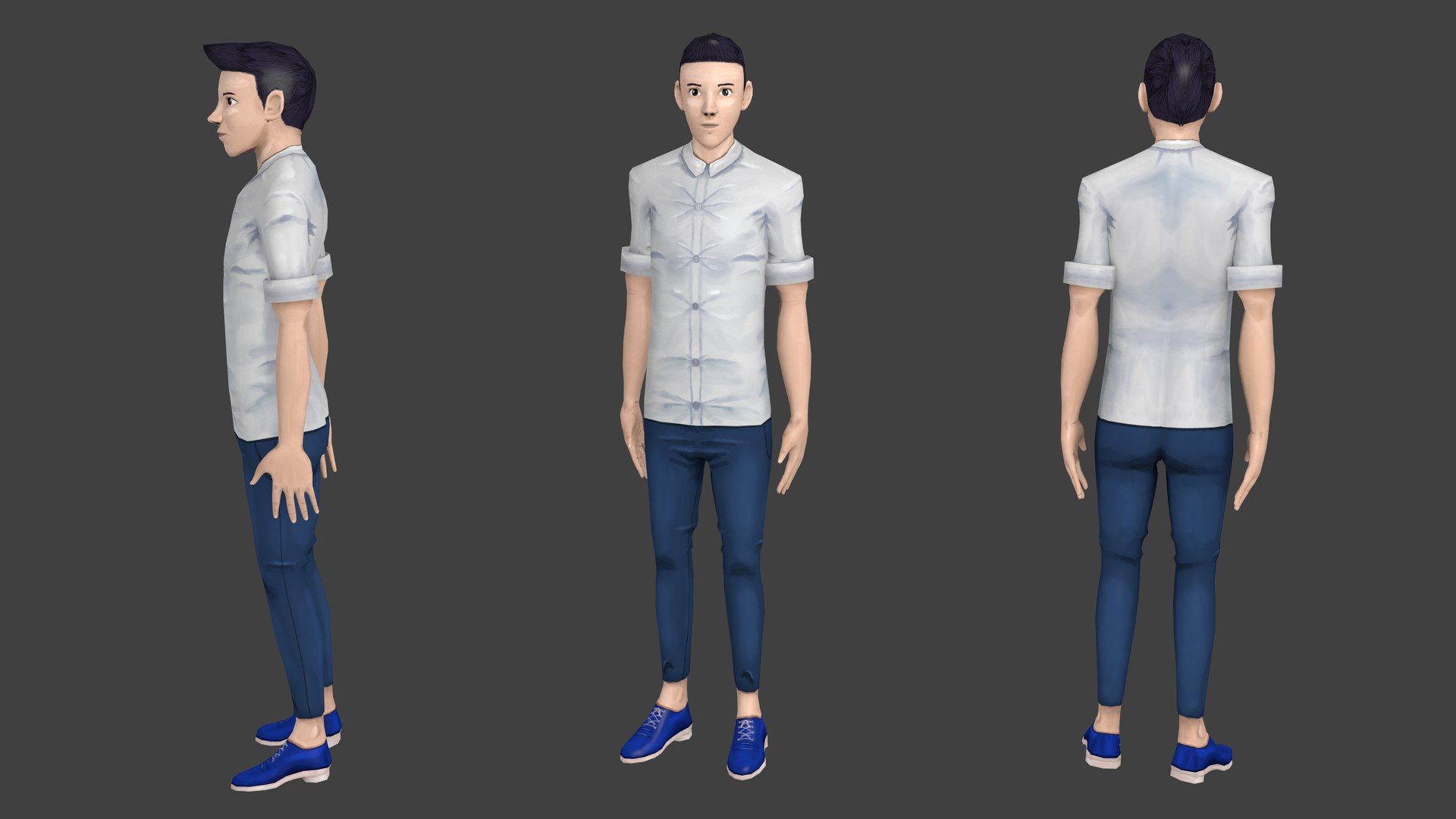 3D Random Guy stylized Lowpoly Texturized Rigged - TurboSquid 1946196