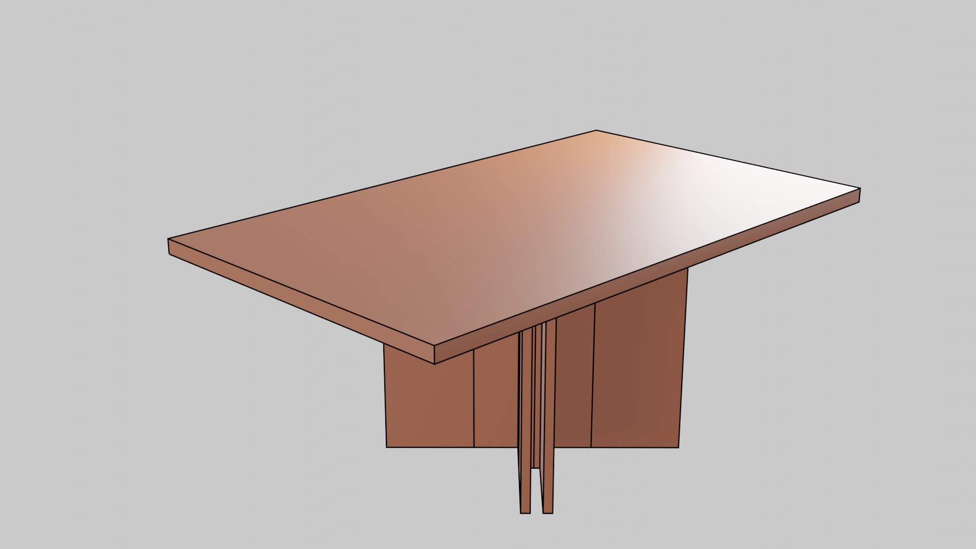 3D Rectangle Table With Crossed Legs - TurboSquid 1755920