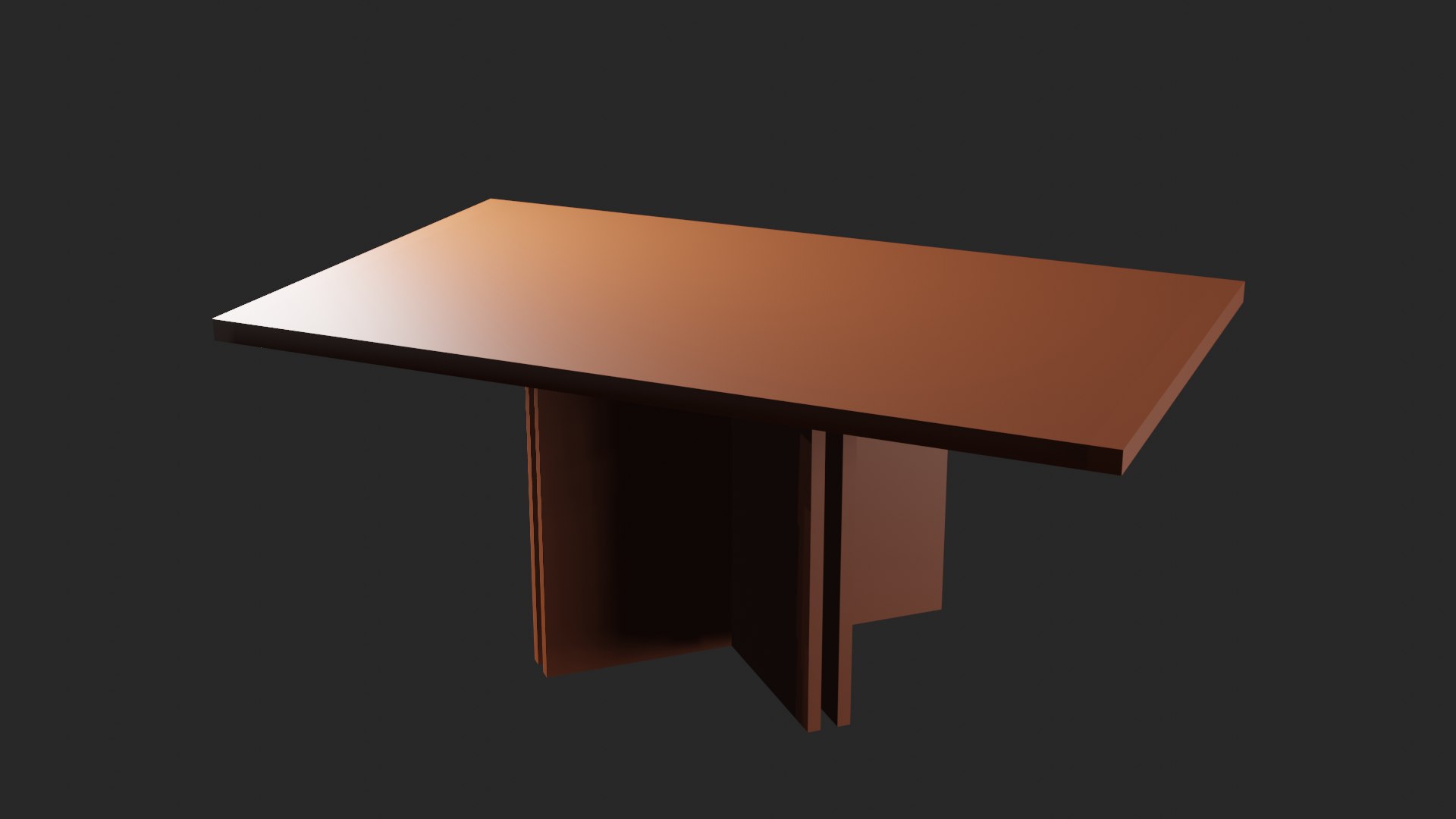 3D Rectangle Table With Crossed Legs - TurboSquid 1755920