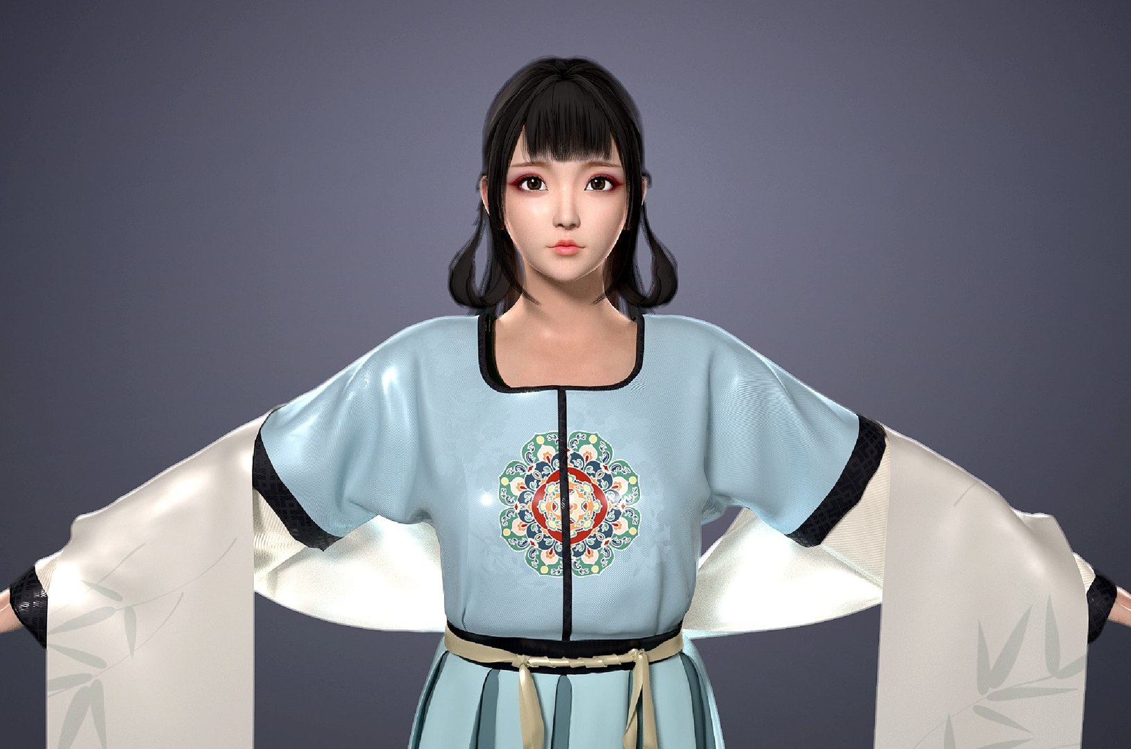 3D Chinese Ancient Tang Dynasty Dress Woman Model - TurboSquid 2202951