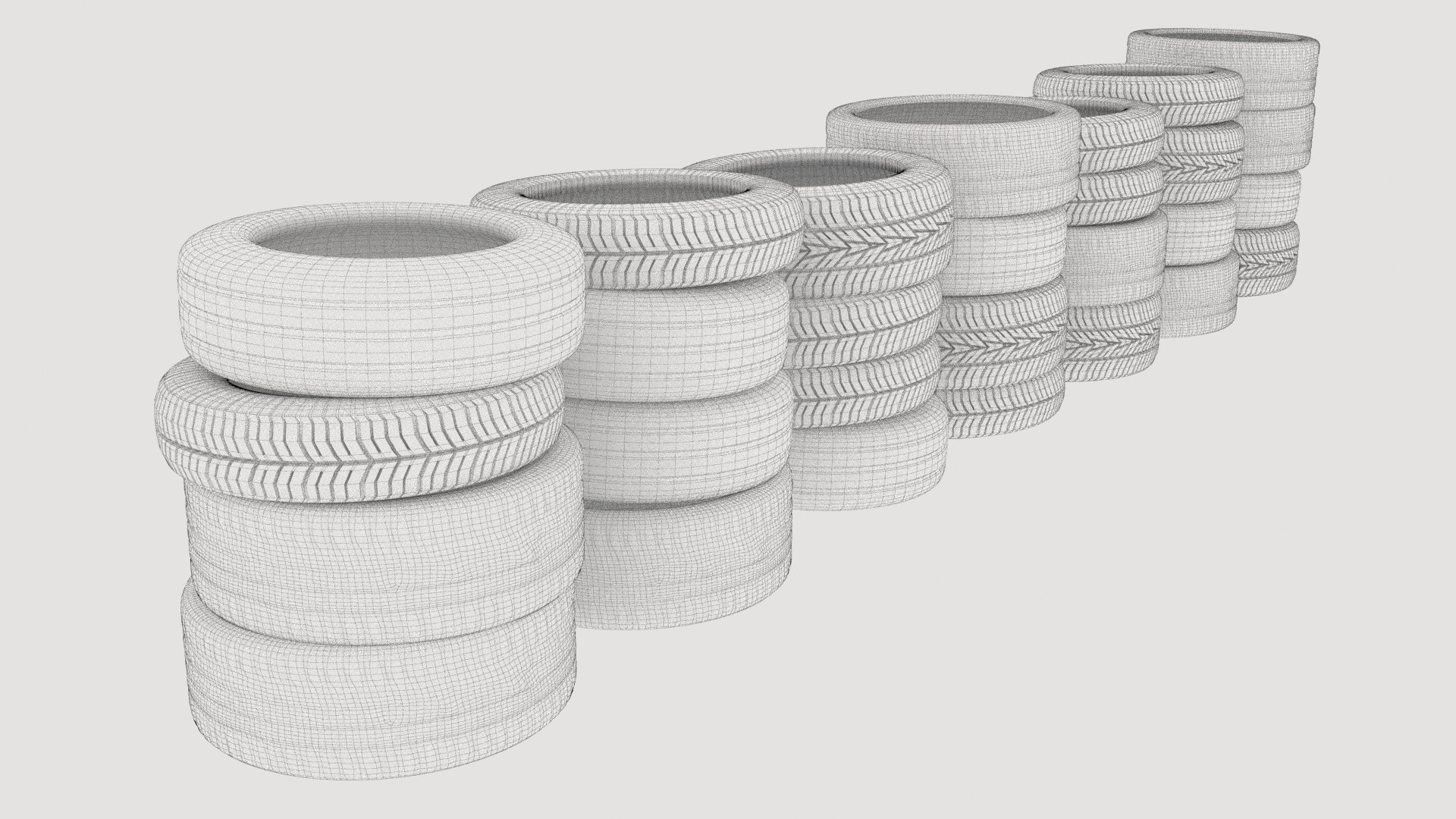 Stacked Tires 1 3D Model - TurboSquid 1949374