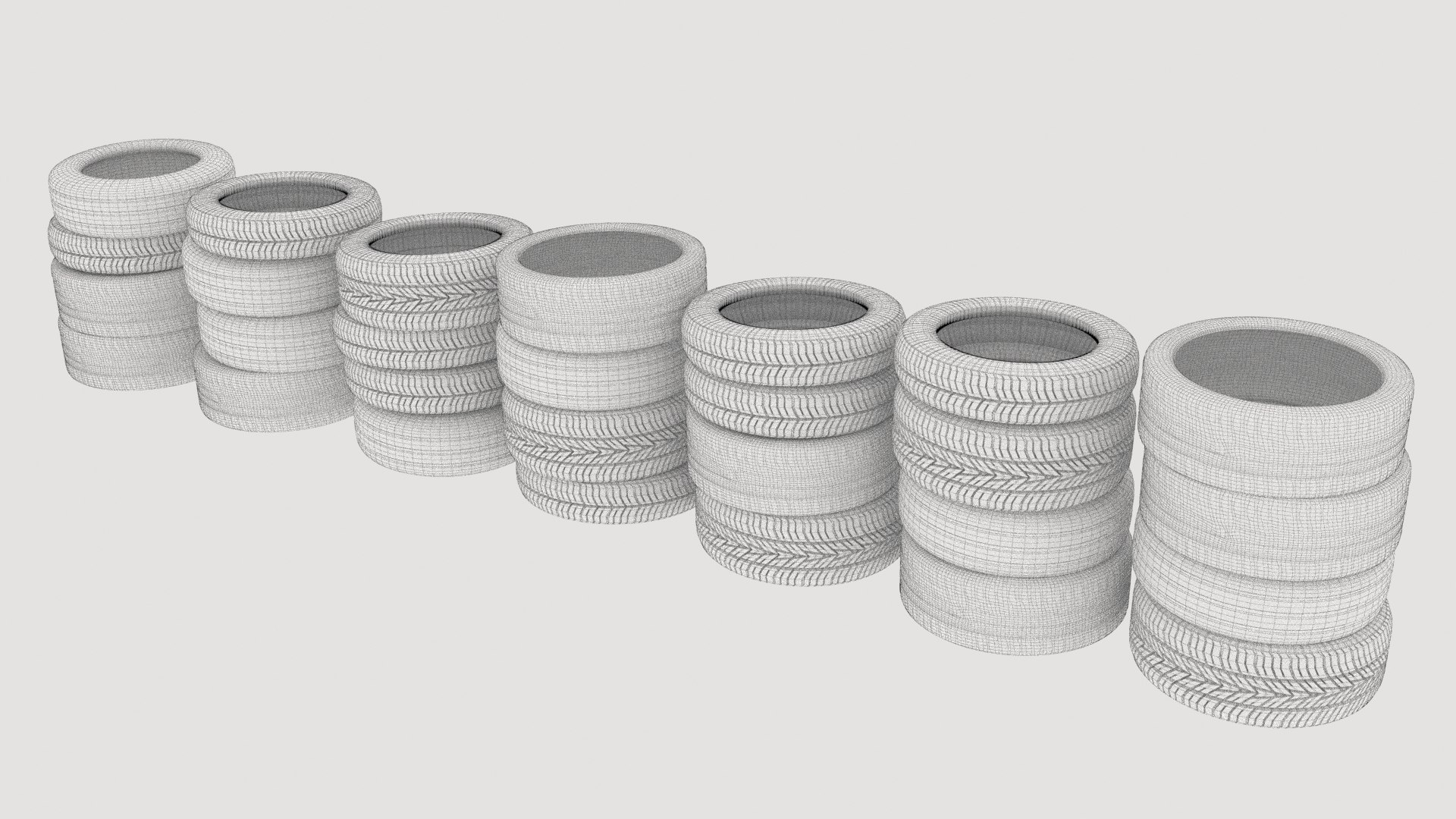 Stacked tires 1 3D model - TurboSquid 1949374