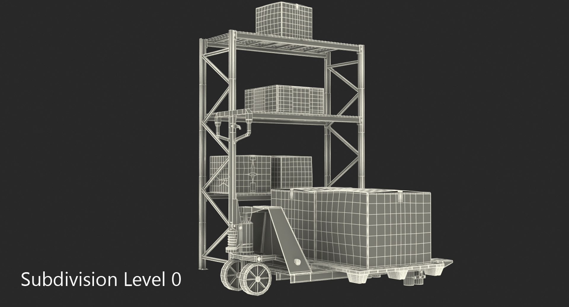 Pallet jack rack cardboxes 3D model - TurboSquid 1328532