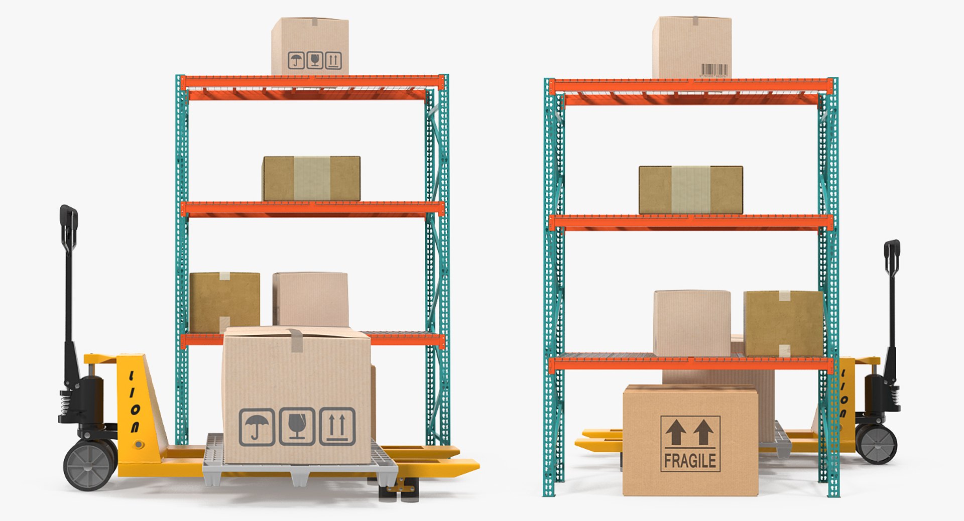 Pallet jack rack cardboxes 3D model - TurboSquid 1328532