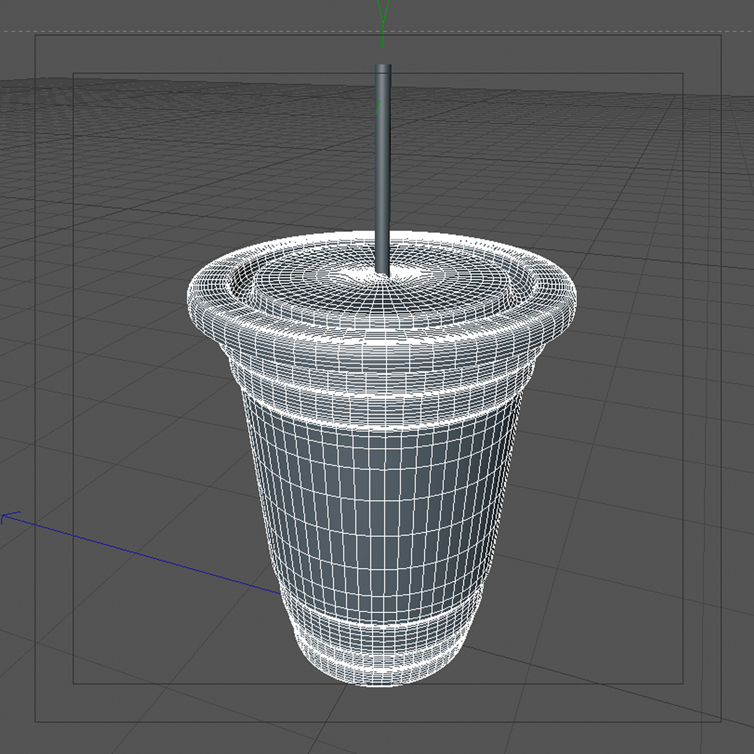 3d obj plastic iced coffee cup