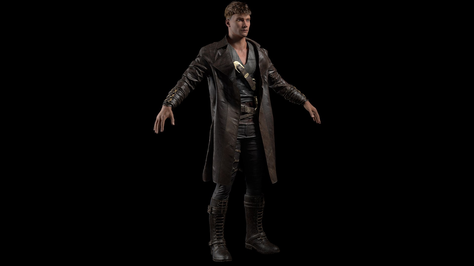 3D LeatherArmor Male 3d Rigged Model - TurboSquid 2152062