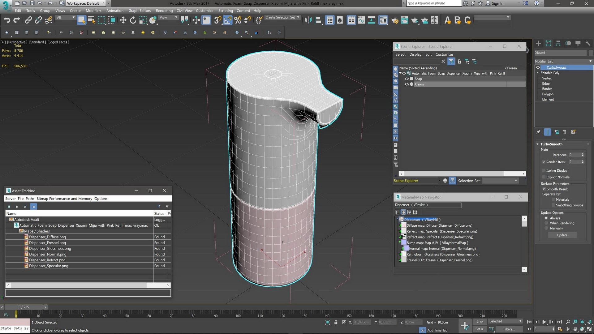 Automatic Foam Soap Dispenser Xiaomi Mijia With Pink Refill 3D Model ...