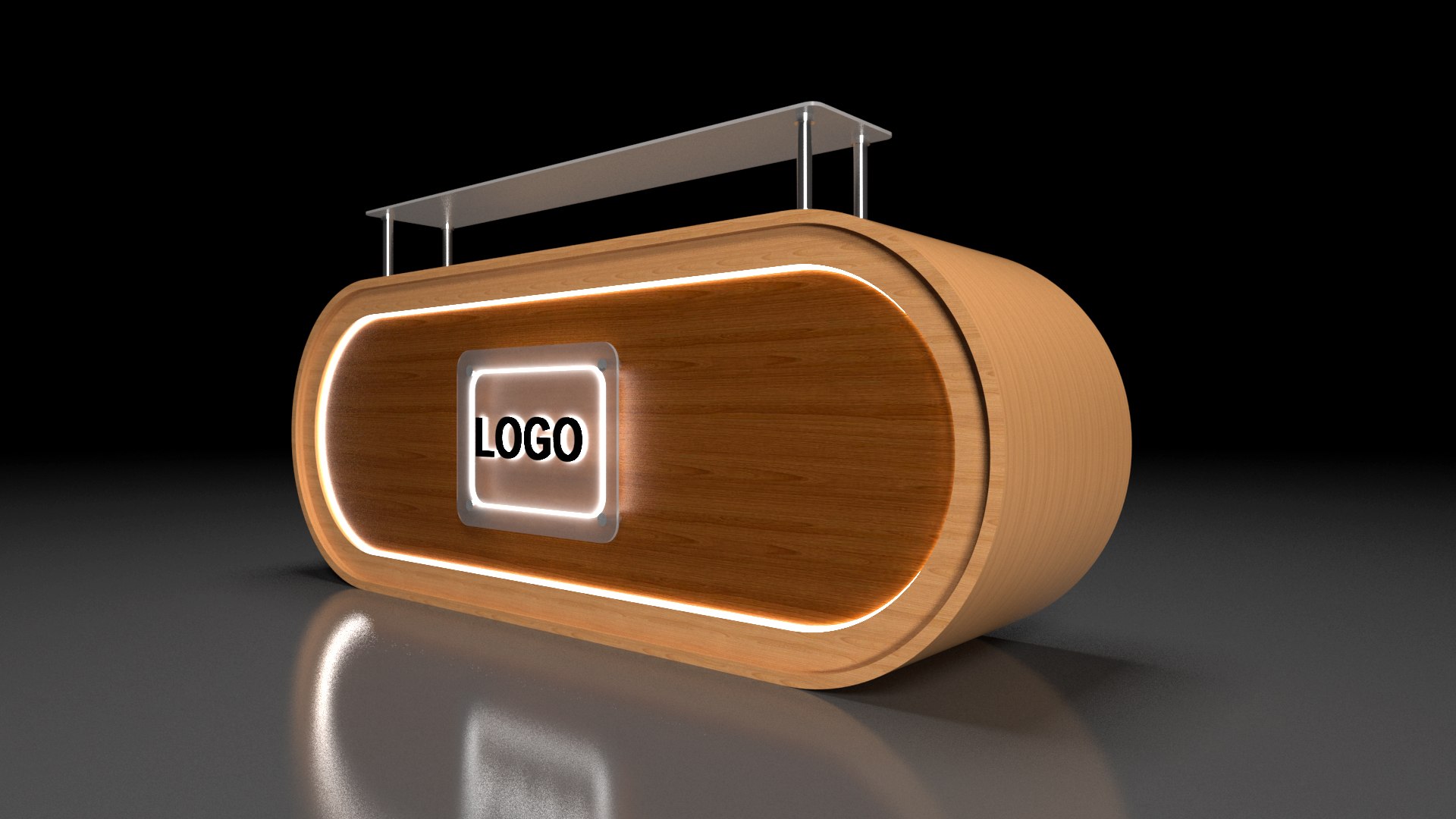 Wooden Reception Table 3D Model - TurboSquid 2068703