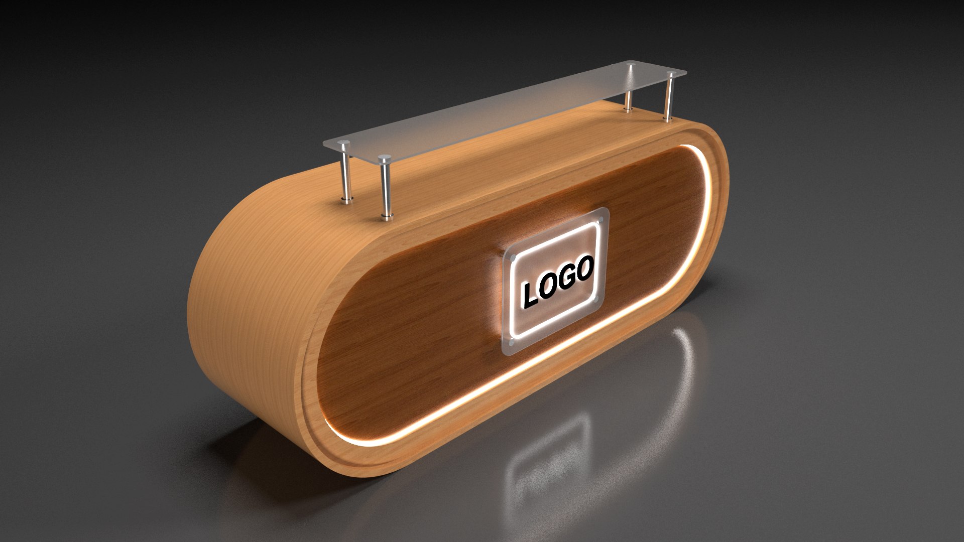 Wooden Reception Table 3D Model - TurboSquid 2068703