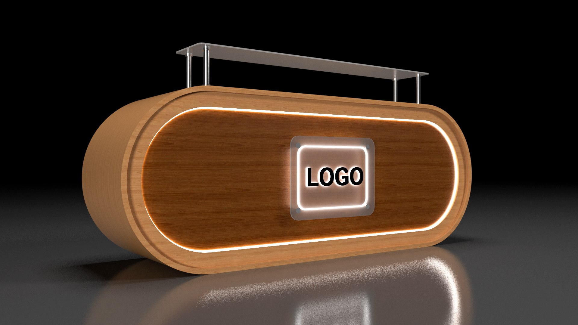 Wooden Reception Table 3D Model - TurboSquid 2068703