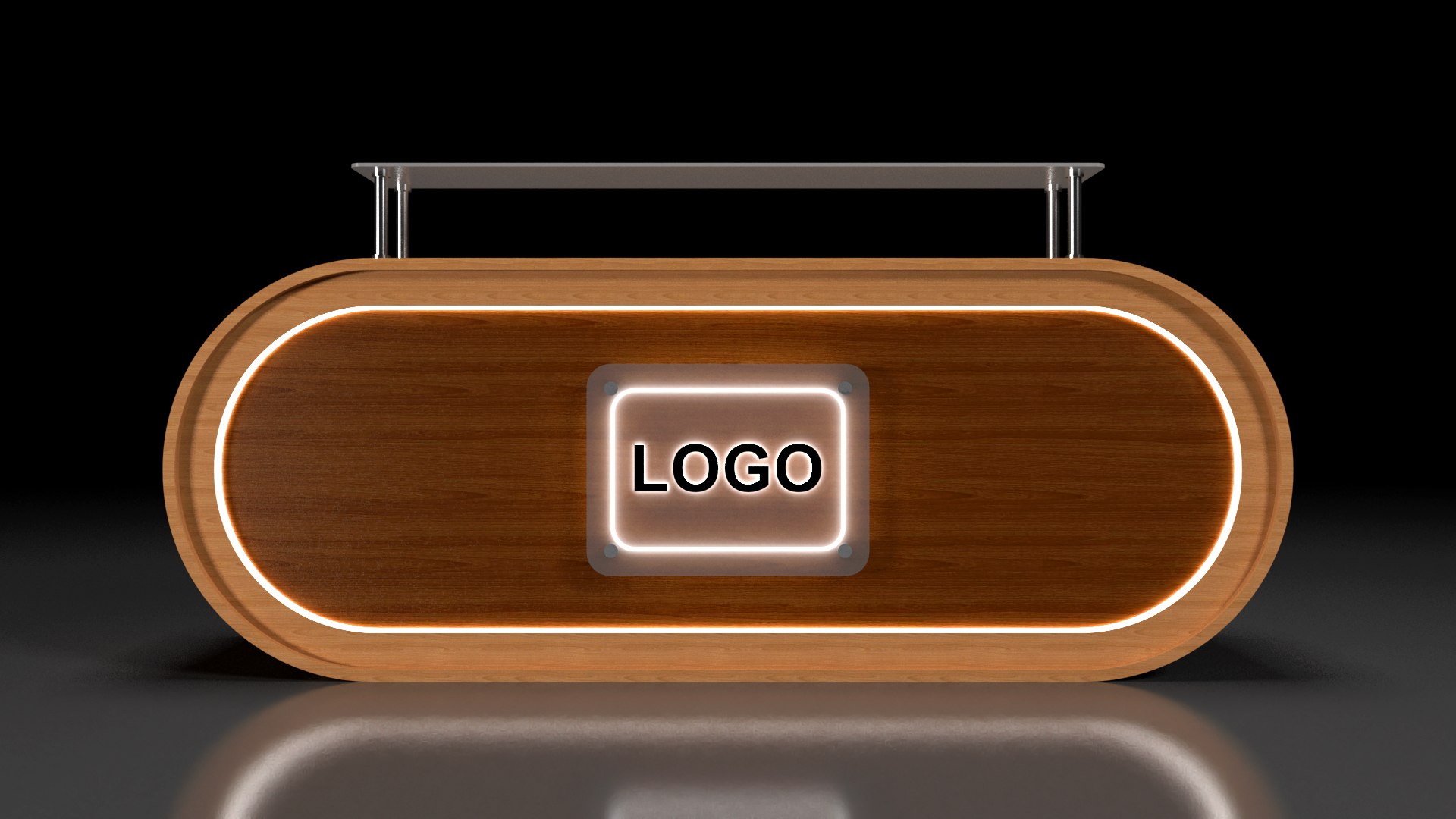 Wooden Reception Table 3D Model - TurboSquid 2068703