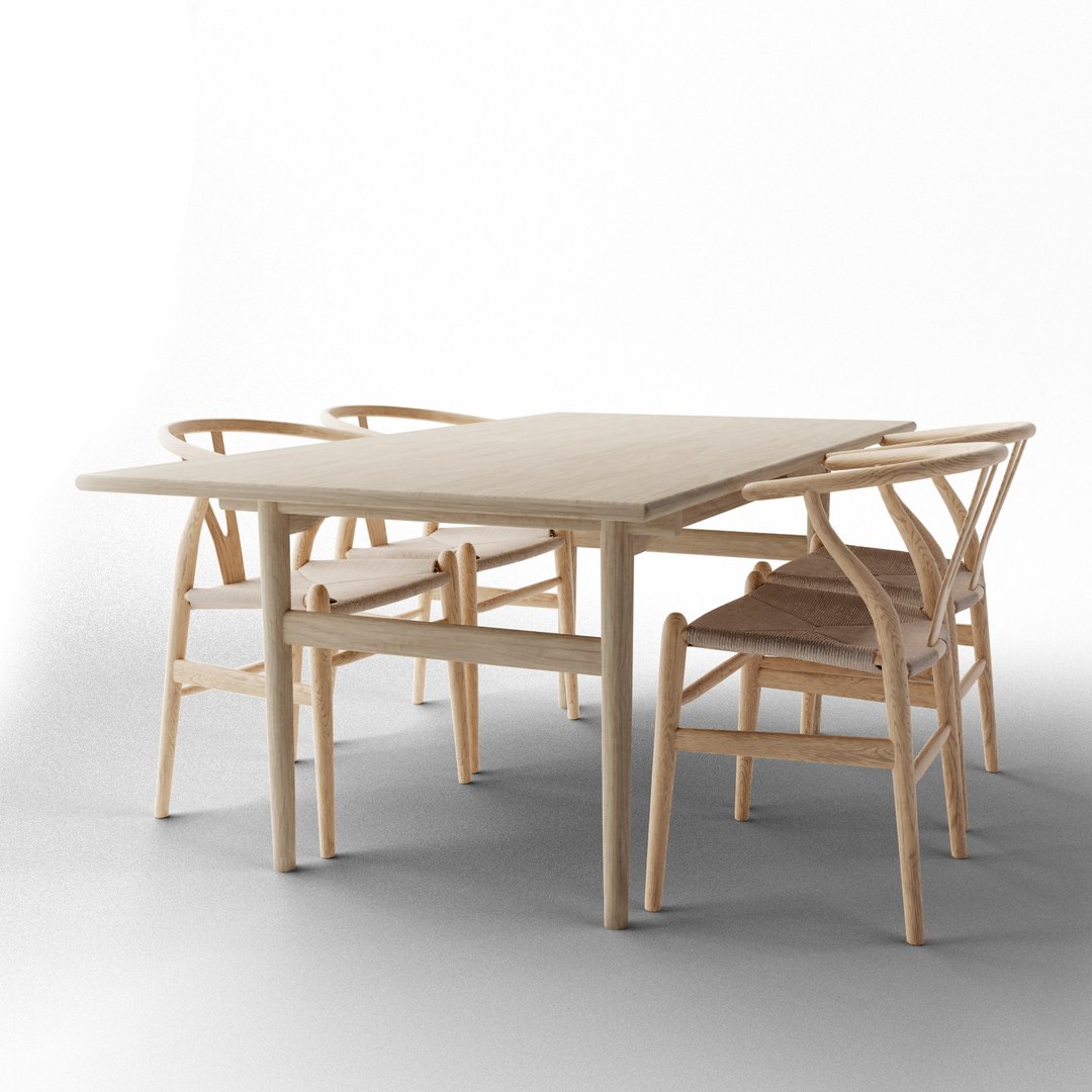 CH327 Table Wishbone Chair Model - TurboSquid 1770682