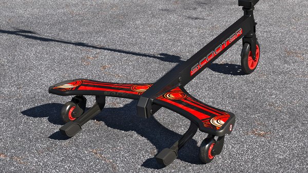 3D PowerWing Scooter Black Red model - TurboSquid 1723005