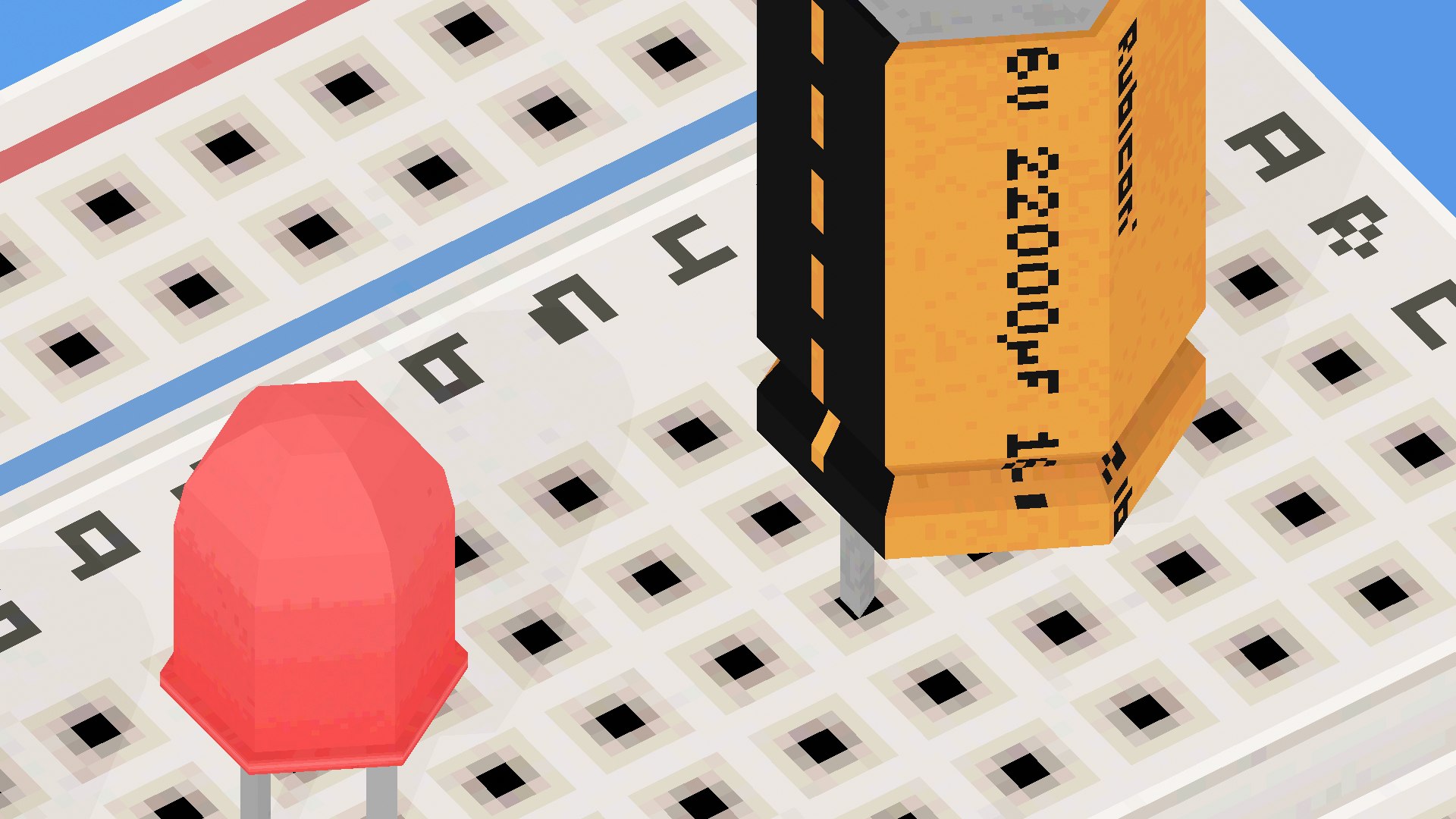 Breadboard With Components Lowpoly Pixel Art 3D - TurboSquid 1888594