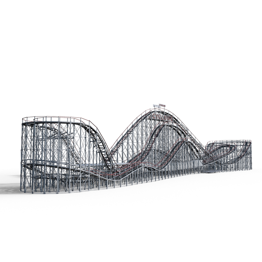 coney roller coaster 3d obj