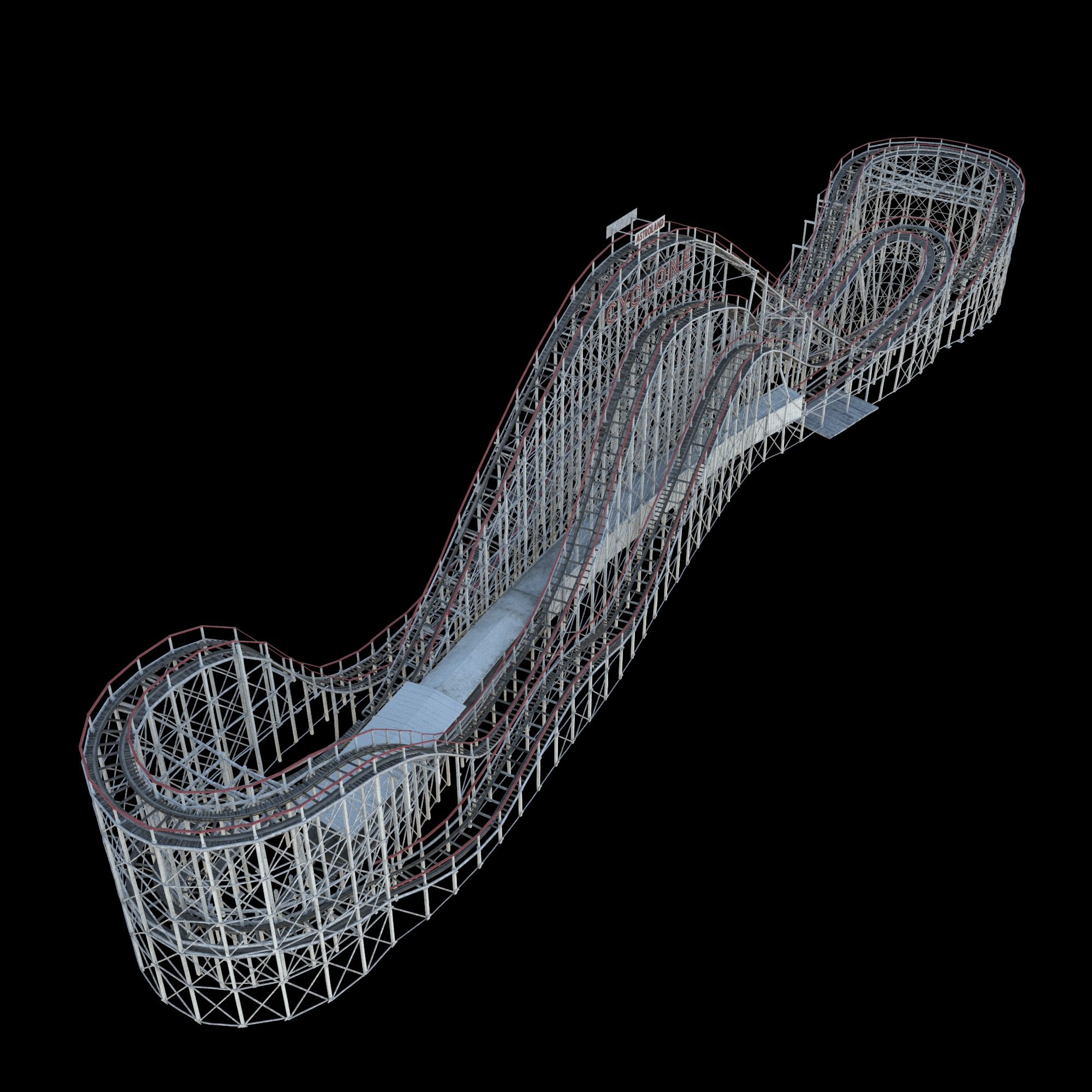coney roller coaster 3d obj