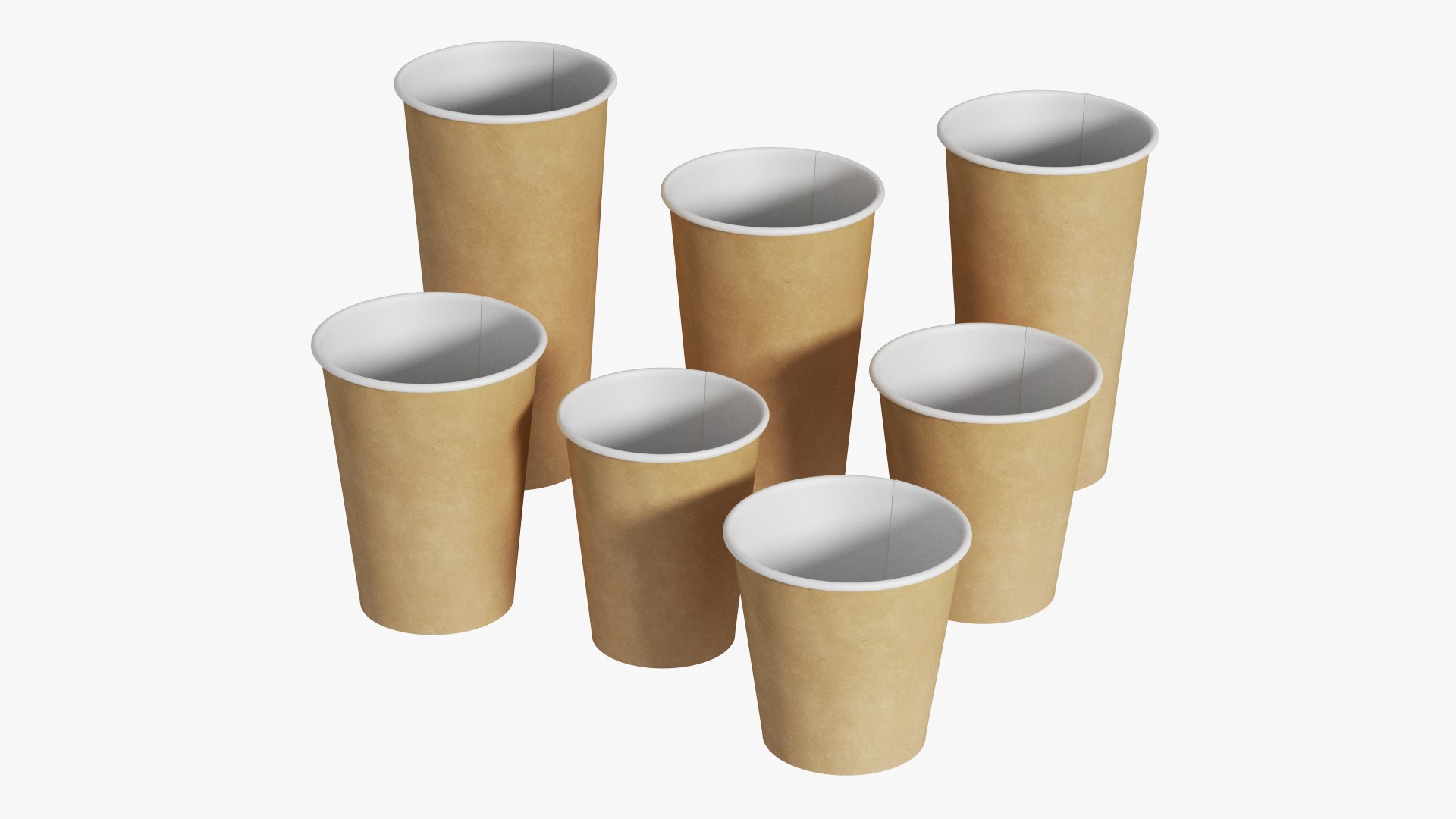 3D Paper Cups Set 03 - TurboSquid 1859699
