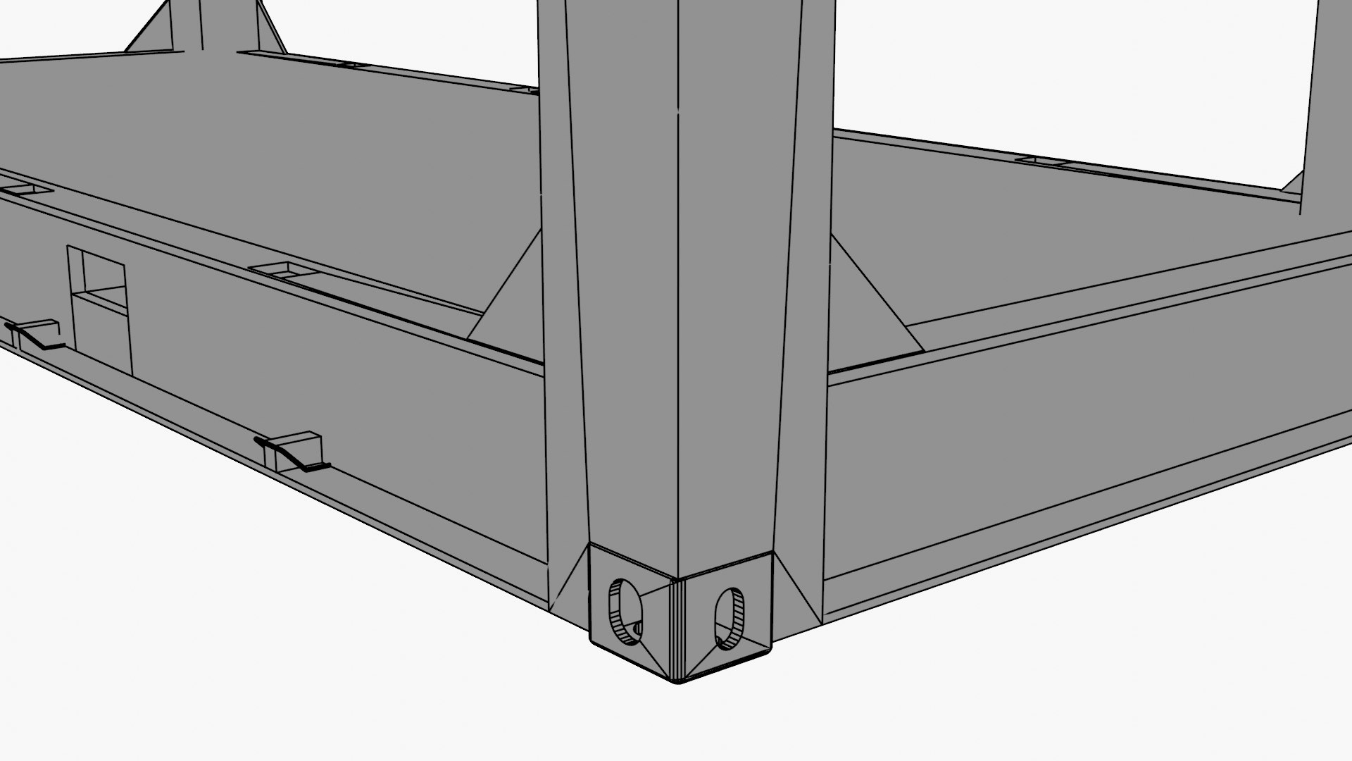 Shipping Container 20ft Flat Rack Model - TurboSquid 2008389