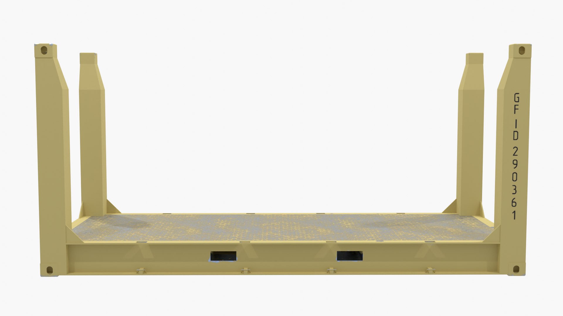 Shipping Container 20ft Flat Rack Model - TurboSquid 2008389