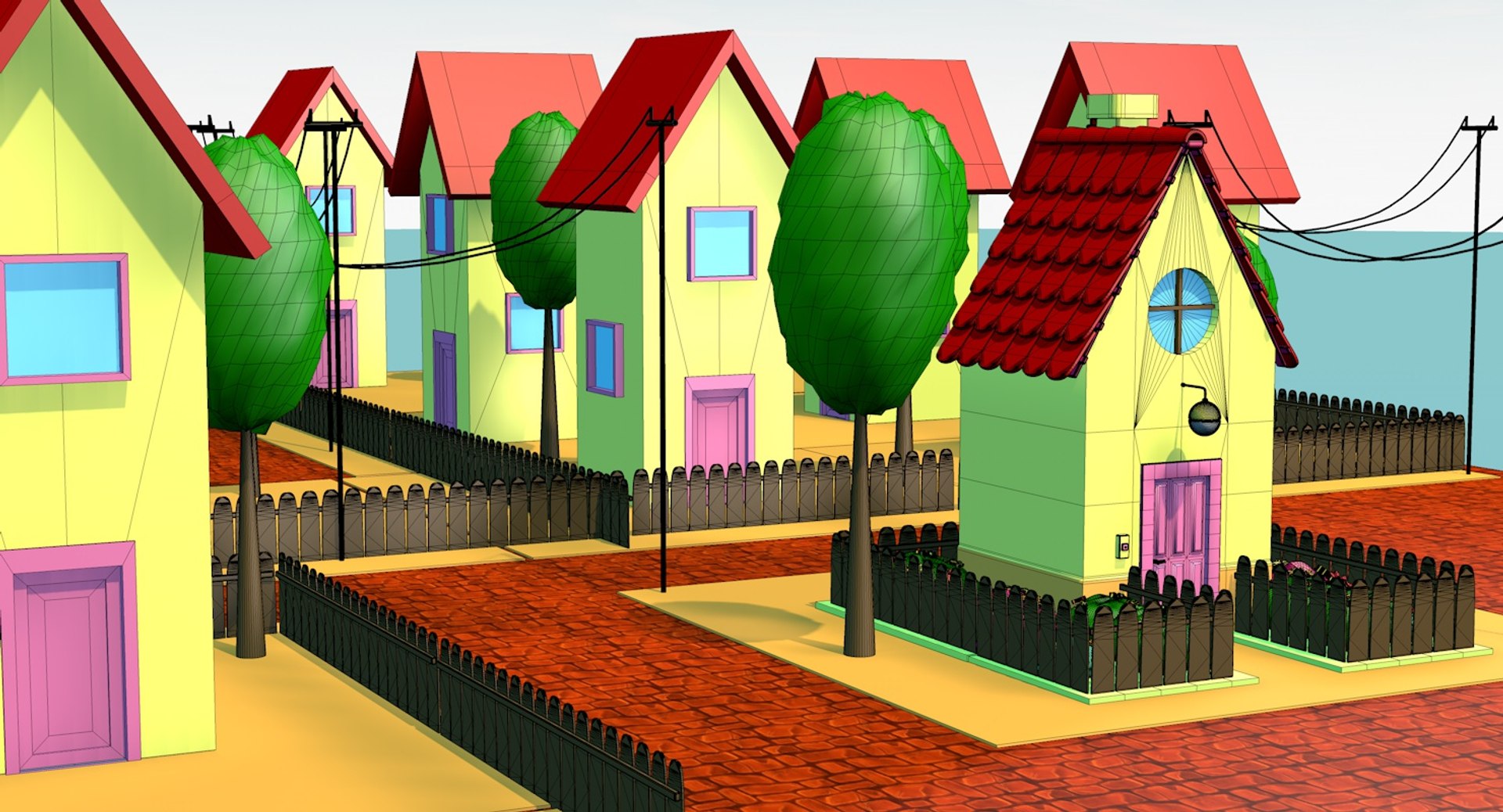 cartoon town 3d c4d