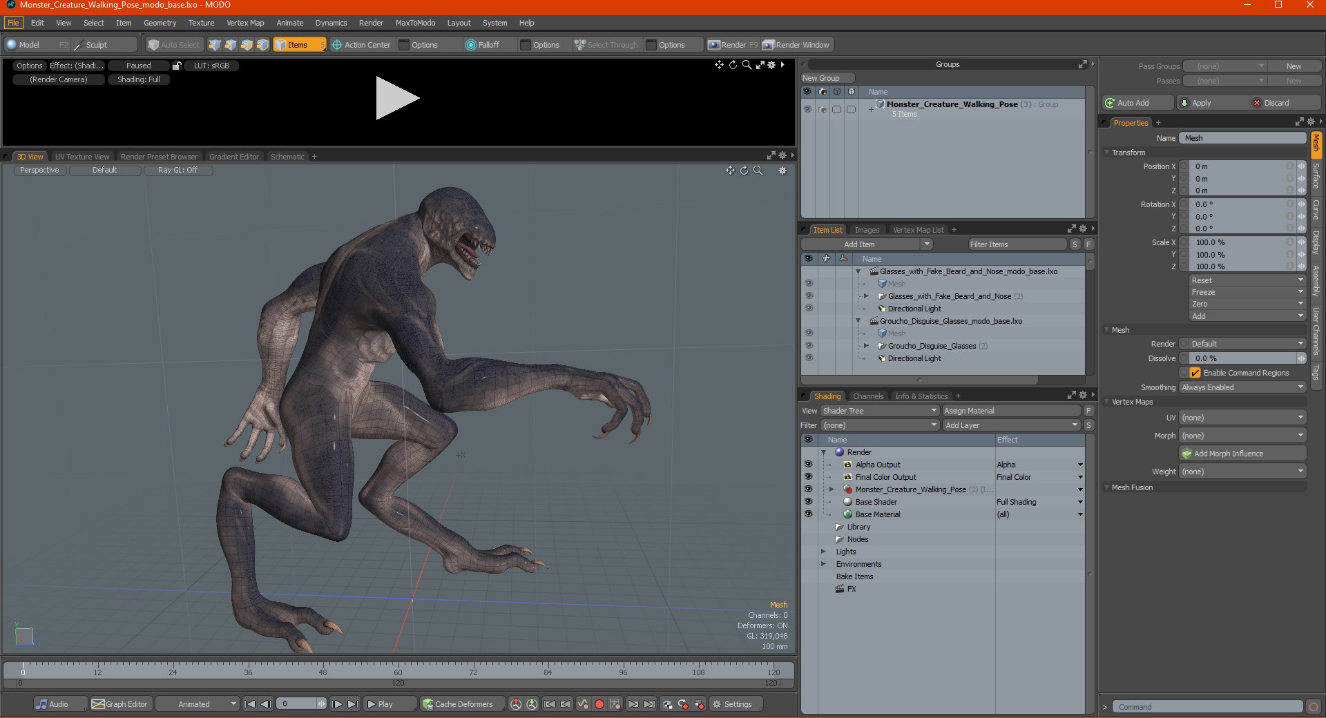 3D Model Monster Creature Walking Pose - TurboSquid 1703411