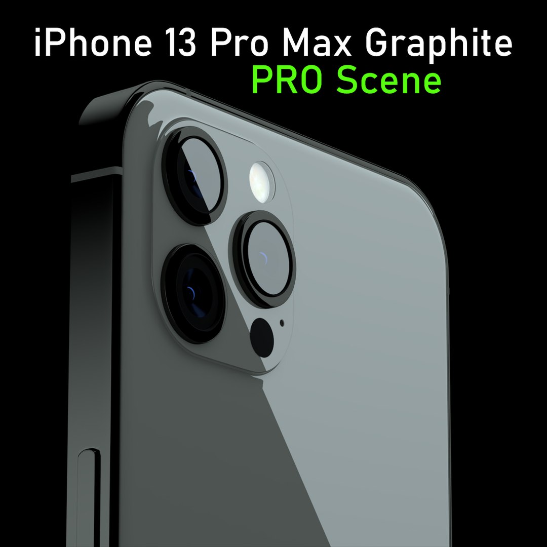 3D IPhone 13 Pro Max Graphite Pro Scene - TurboSquid 1791730