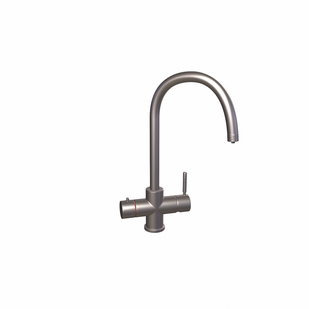 Fabiano Steel Tap Mixer Faucet FKM 9840 Inox Low-poly 3D Model ...