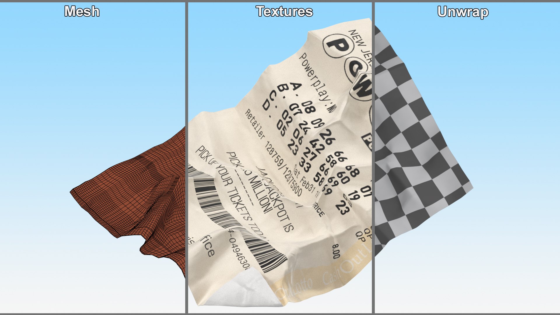 3D Crumpled Lottery Tickets Collection - TurboSquid 2035874
