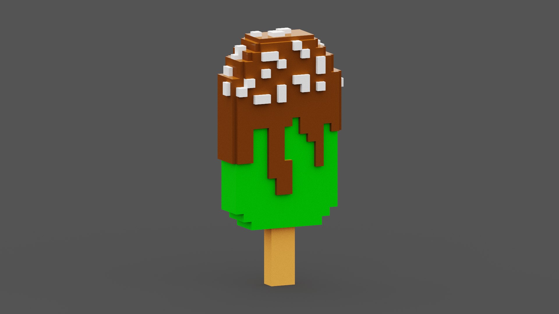 3D Voxel Pistachio Ice Cream - TurboSquid 2068596