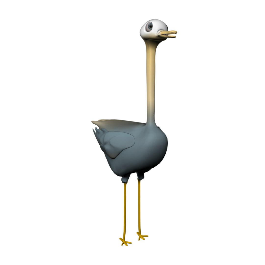 3D Ostrich - TurboSquid 2027753