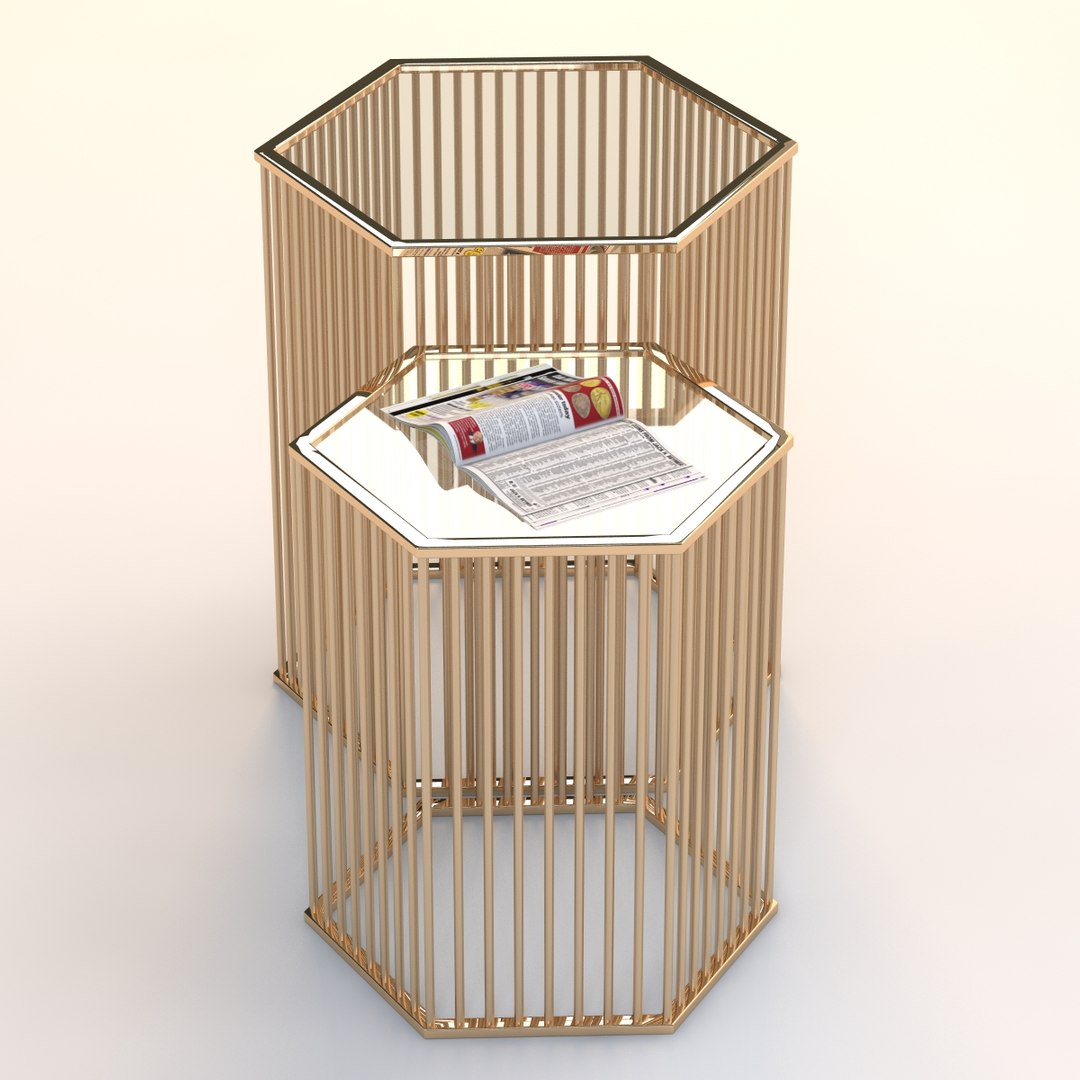 3d model of hexagonal modern table
