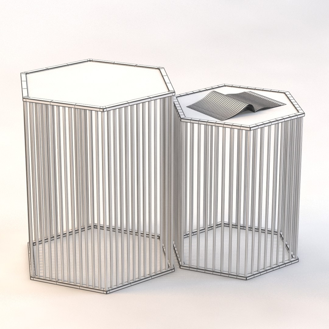 3d model of hexagonal modern table
