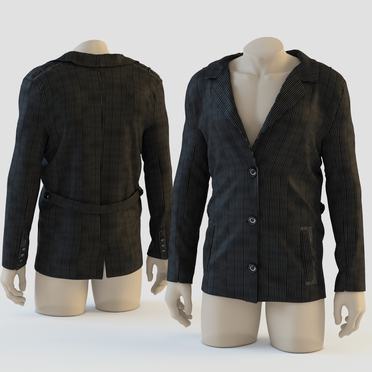 3d model corduroy jacket mannequin