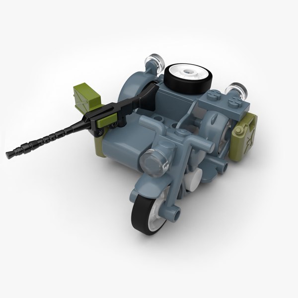 3D lego world war 2 motorcycle 3d model bike model - TurboSquid 1829549