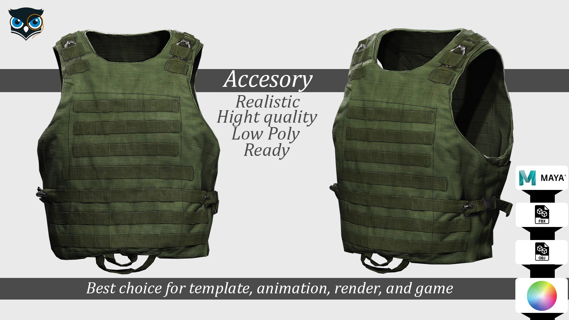 3D Model Realistic Combat Vest- Game Ready 3D Model - TurboSquid 2419651